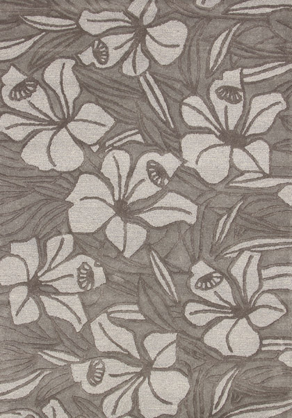 Contemporary Grey Flower Area Rug - Arrow Furniture