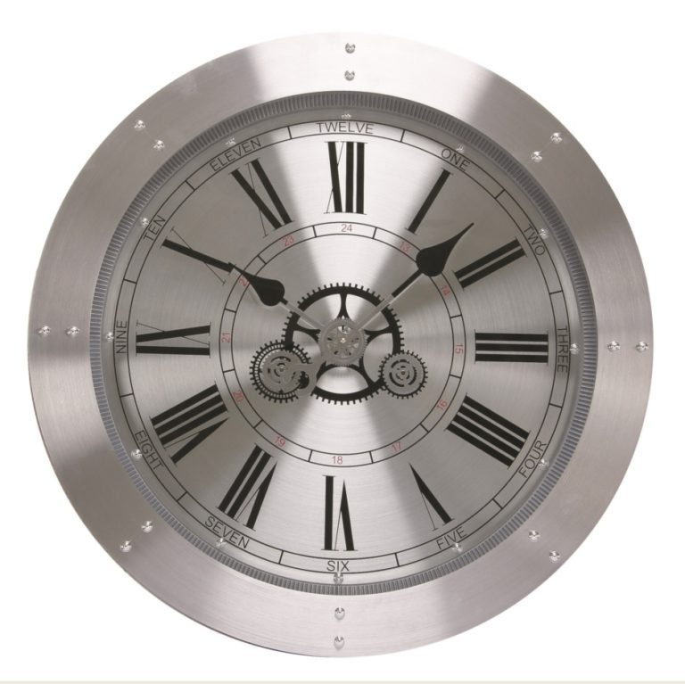 Brushed Metal Wall Clock - Arrow Furniture