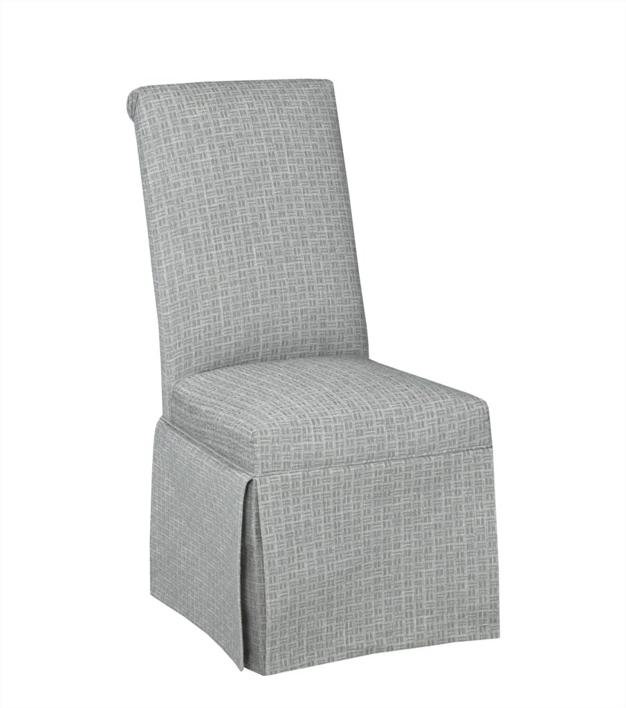 Traditional Skirted Grey Parsons Chair - Arrow Furniture