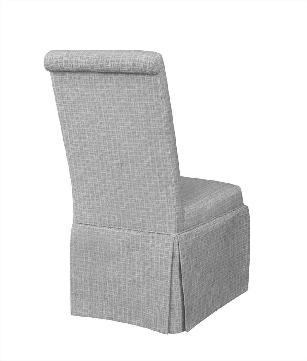 Traditional Skirted Grey Parsons Chair - Arrow Furniture