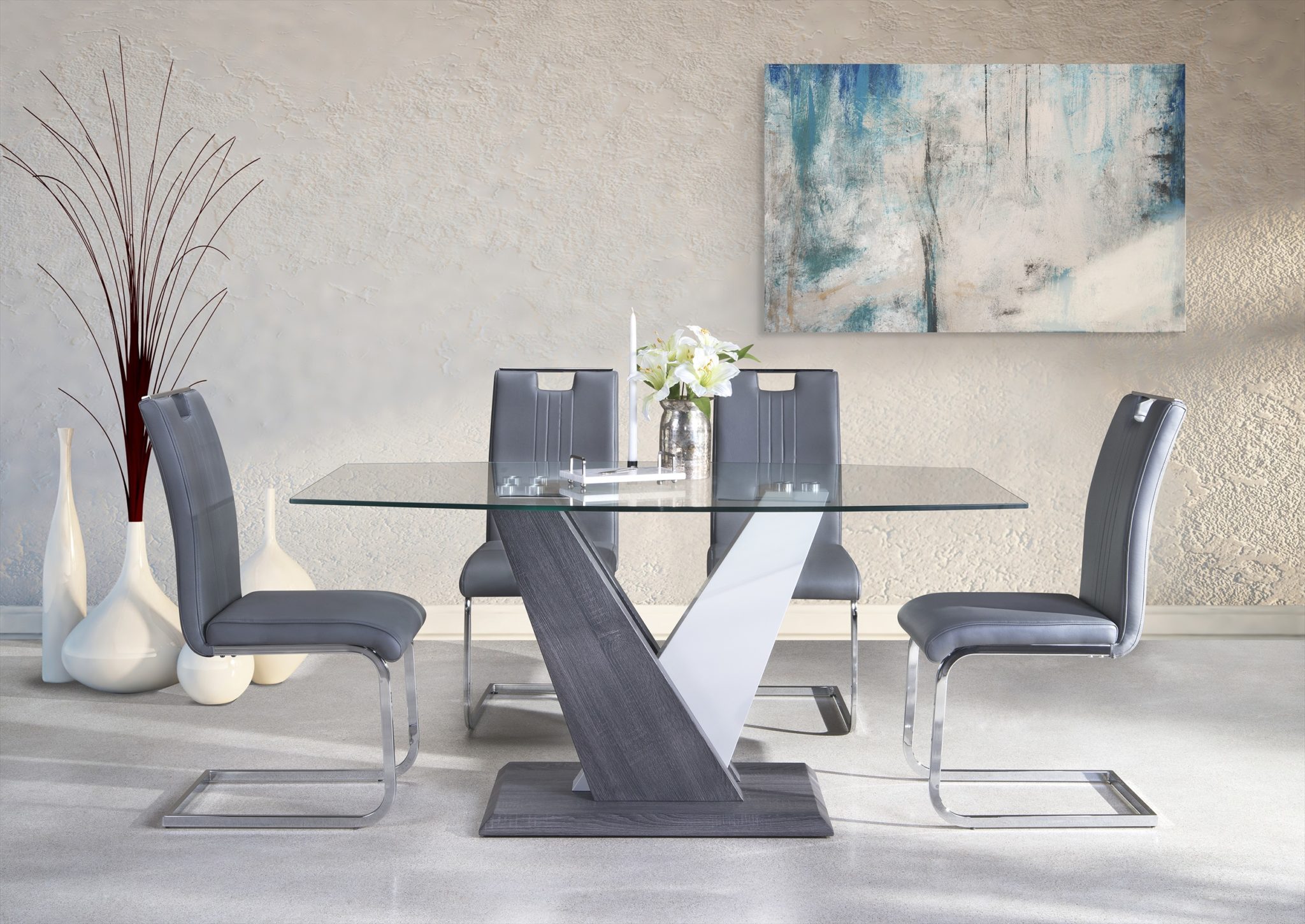 Contemporary Grey Dining Room - Arrow Furniture