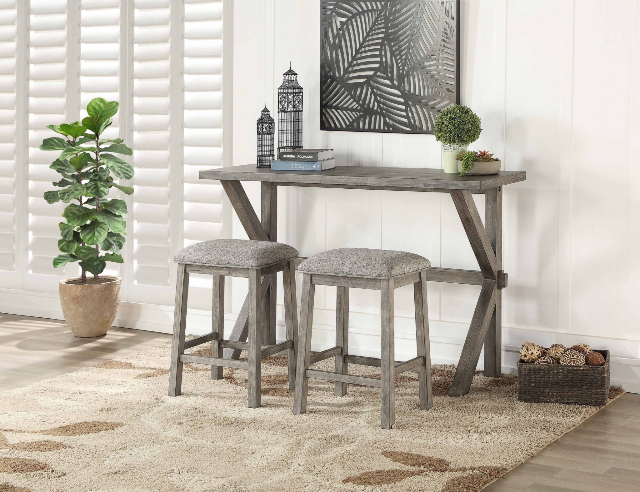 Cobb 3 Pc Counter Set - Grey - Arrow Furniture