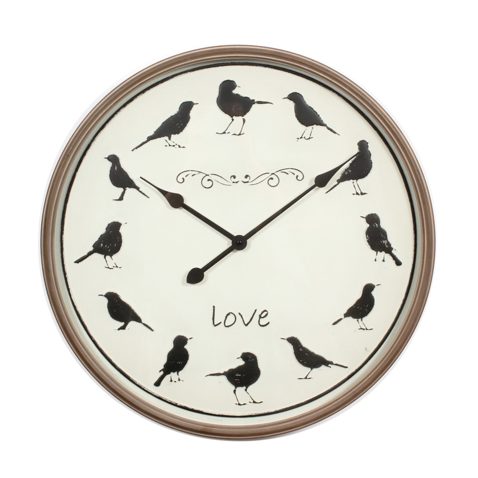 Brushed Metal Bird Wall Clock - Arrow Furniture