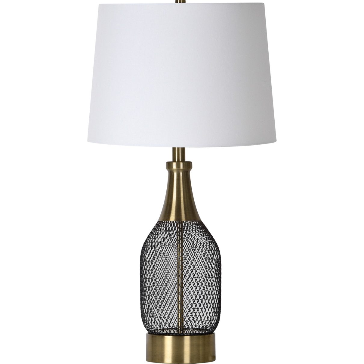 Transitional Gold and Mesh Table Lamp - Arrow Furniture