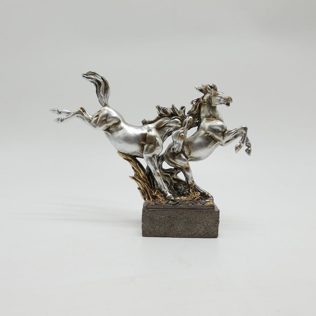 Two Horse Running Statue - Arrow Furniture