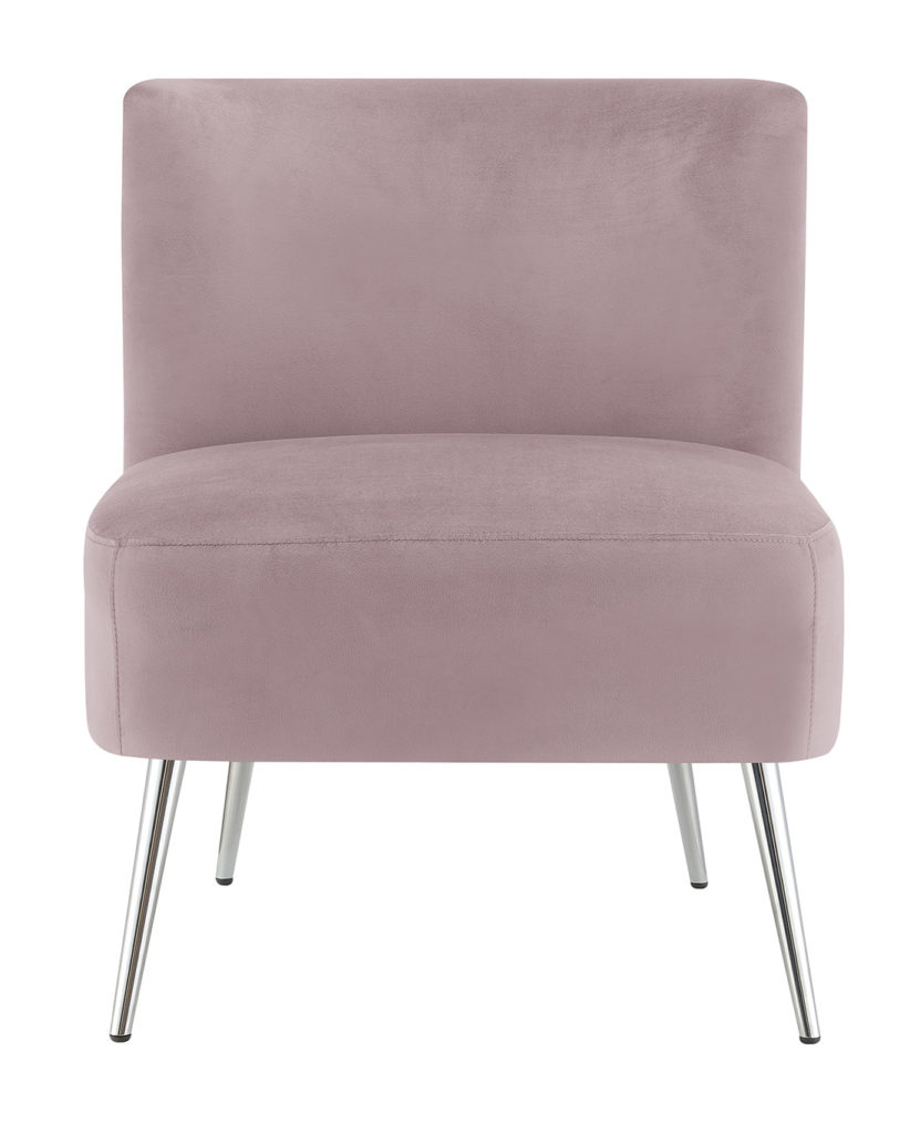 Modern Pink and Chrome Accent Chair - Arrow Furniture