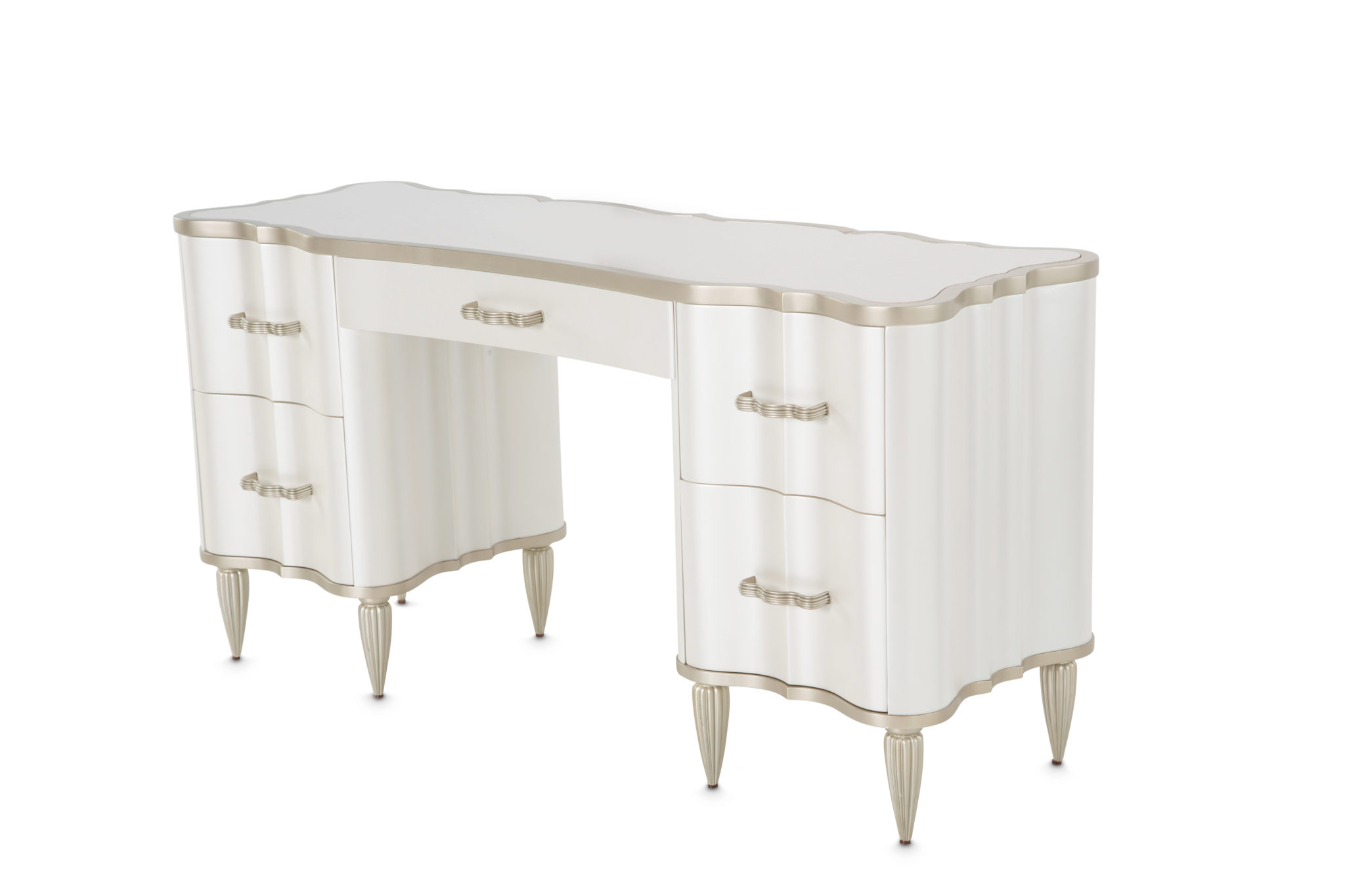 Bianca Vanity or Office Desk - Pearl - Arrow Furniture