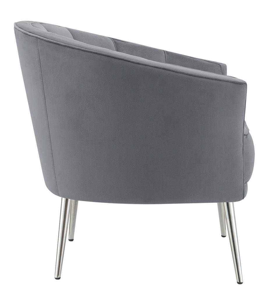 Modern Vertically Tufted Grey Accent Chair - Arrow Furniture