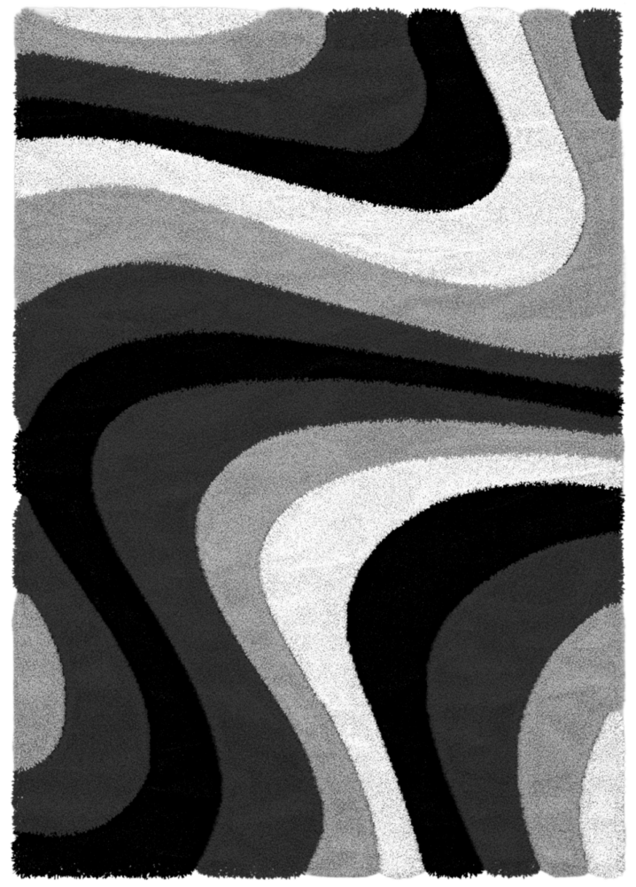 Contemporary Anthracite Curved Area Rug - Arrow Furniture