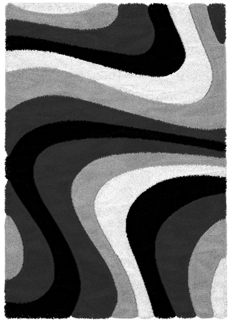 Contemporary Anthracite Curved Area Rug - Arrow Furniture