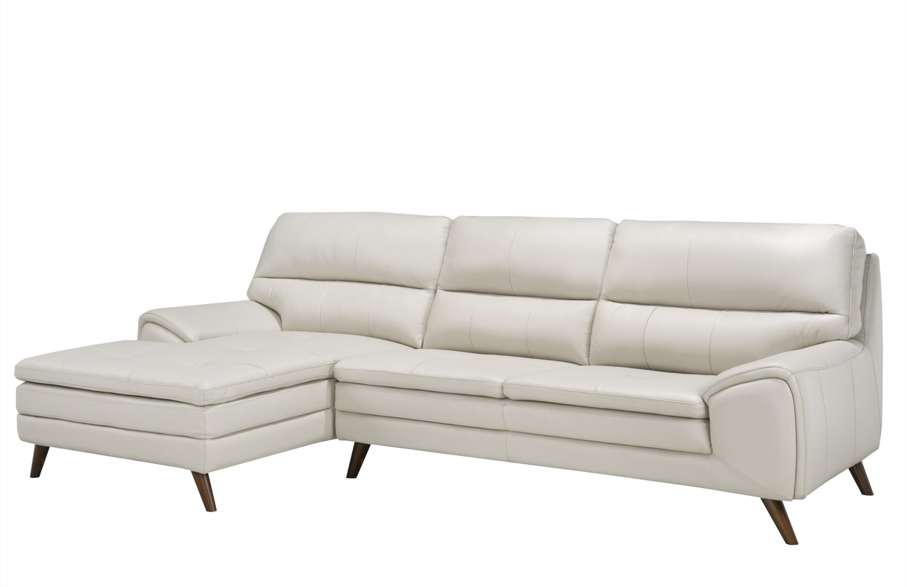 Orion 100% Leather Sectional - Beige - Arrow Furniture